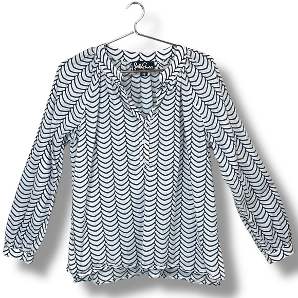 Lesley Evers | Tops | Leslie Evers Banana Print Cotton Popover Top ...